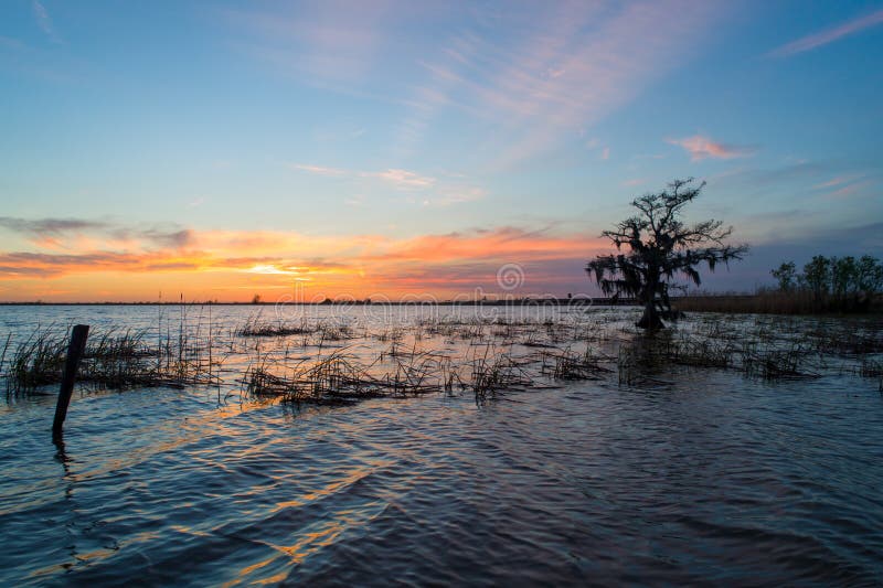 Mobile Bay at Sunset in June of 2021 on the Alabama Gulf Coast Stock ...