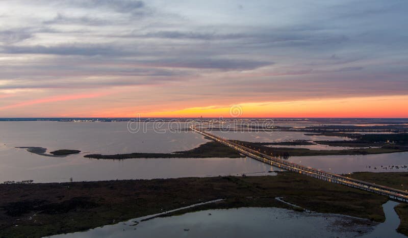 Mobile Bay at Sunset in June of 2021 on the Alabama Gulf Coast Stock ...