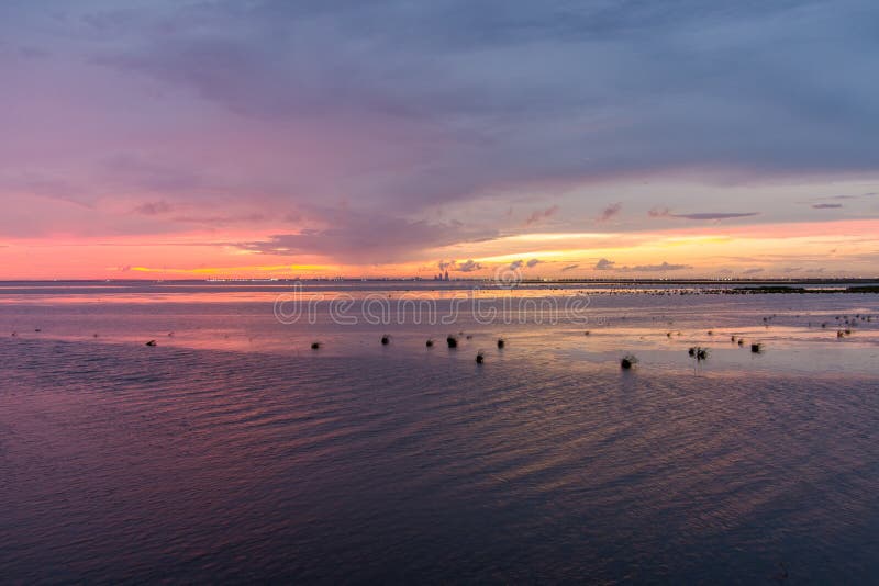 Mobile Bay at Sunset in September of 2021 Stock Photo - Image of ...