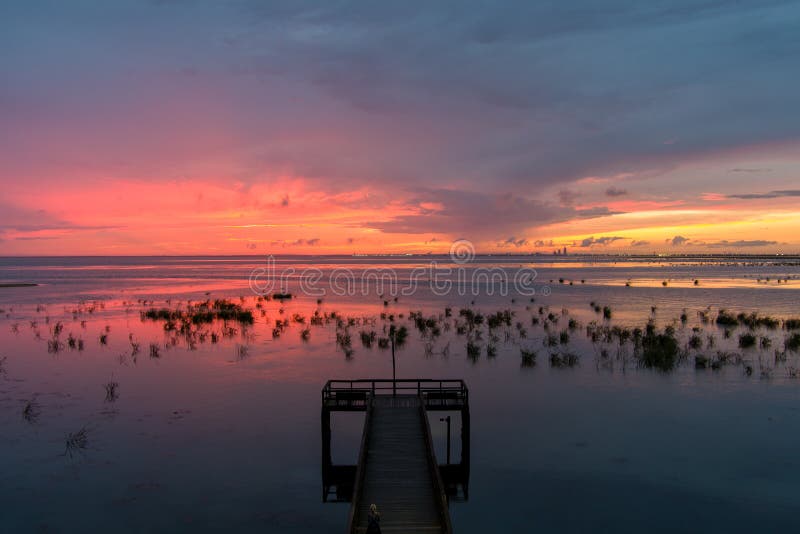 Mobile Bay at Sunset in September of 2021 Stock Image - Image of ...
