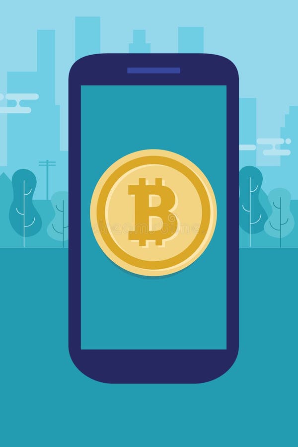 Mobile Bitcoin on Smart Phone Modern Payment Digital Technology ...