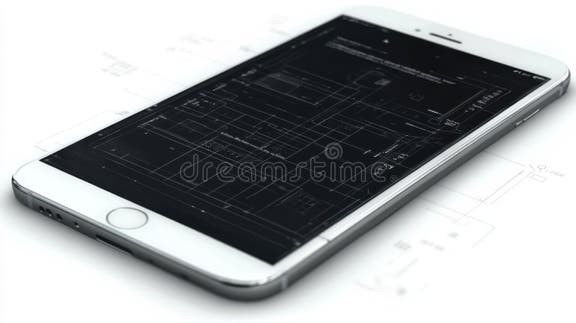 Mobile Blueprint App: Design & Engineering Stock Photo - Image of ...