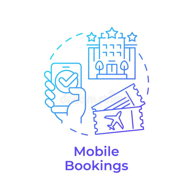 Mobile Bookings Blue Gradient Concept Icon Stock Vector - Illustration ...