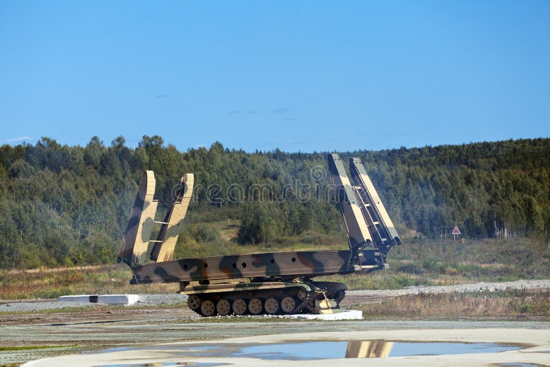 Mobile bridge stock image. Image of armoured, field, bridged - 28975475