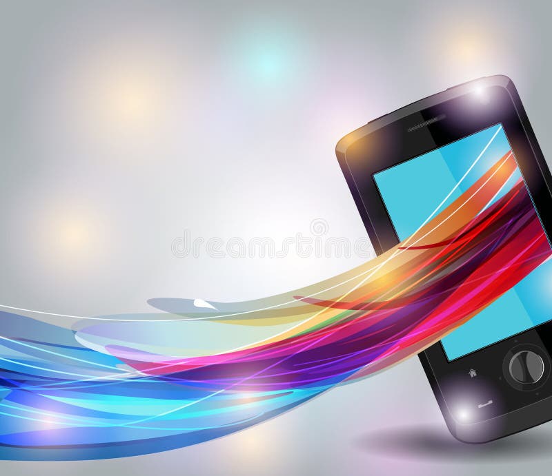 Mobile with bright lines stock vector. Illustration of message - 18276426