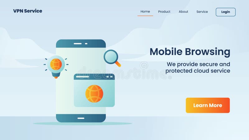 Mobile Browsing Campaign for Web Website Home Homepage Landing Page ...