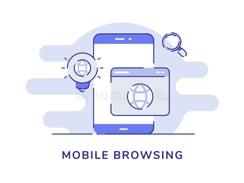 Mobile Browsing Concept Globe on Smartphone Screen White Isolated ...