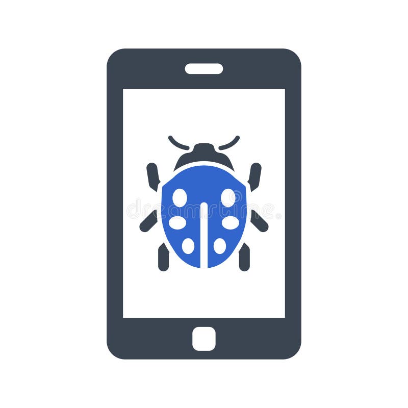 Mobile bug icon stock vector. Illustration of repair - 196719960