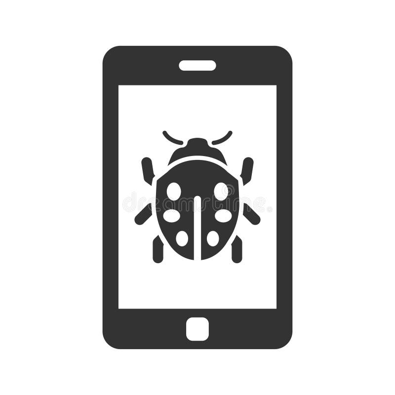 Mobile bug icon stock vector. Illustration of virus - 196720344
