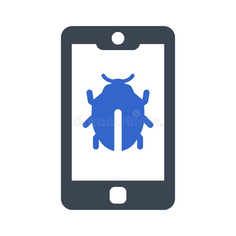 Mobile Bug icon stock vector. Illustration of mobile - 212896078