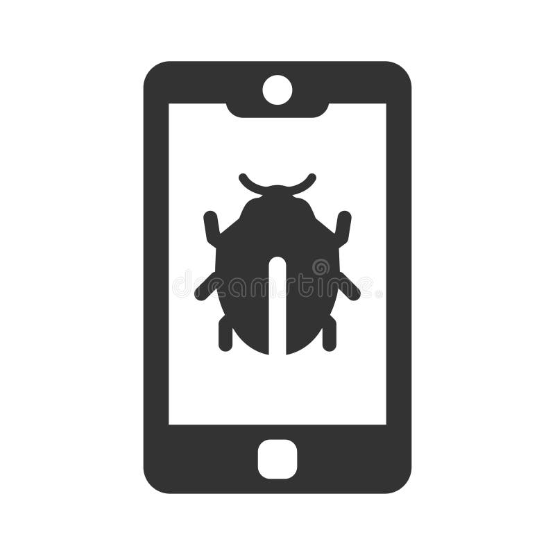 Mobile Bug icon stock vector. Illustration of spam, beautiful - 212896120