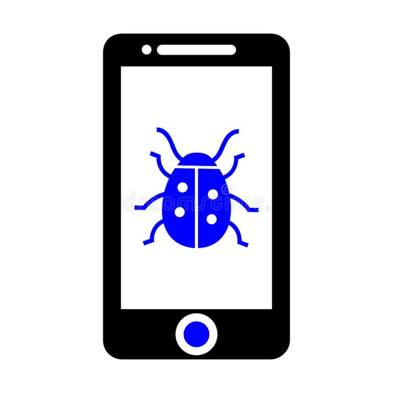 Mobile Bug Icon stock vector. Illustration of virus - 291883494