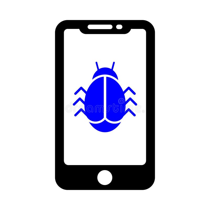 Mobile Bug Icon stock illustration. Illustration of symbol - 358759607