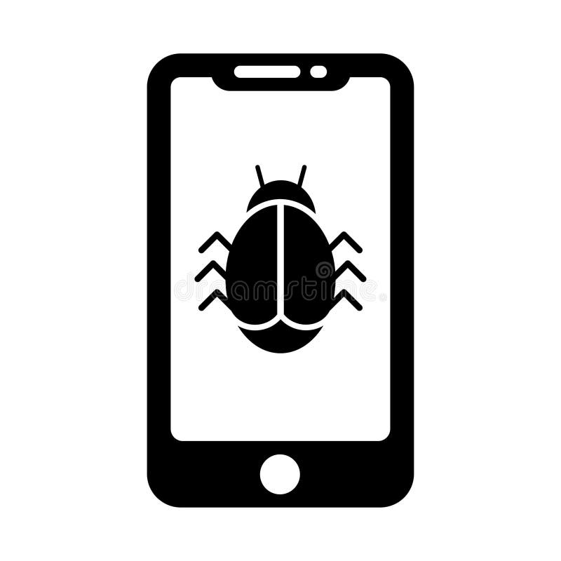 Mobile Bug Icon stock illustration. Illustration of bangladesh - 358759732