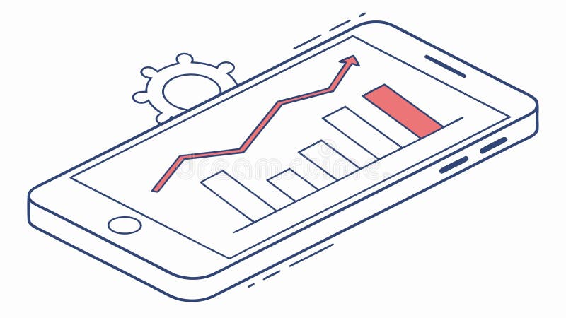 Mobile Business Analytics, Smartphone with Growth Chart. Vector Design ...