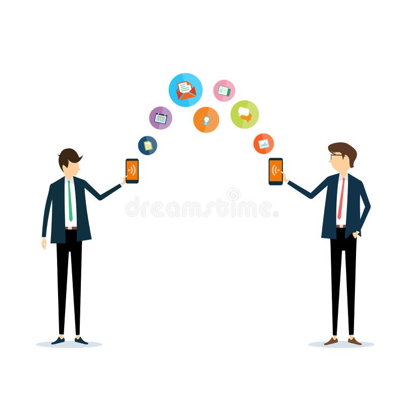 Mobile Business on Line Transaction Vector Backgrounds Concept Stock ...