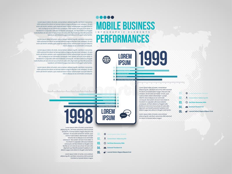 Mobile Business Performance Infographic Stock Vector - Illustration of ...