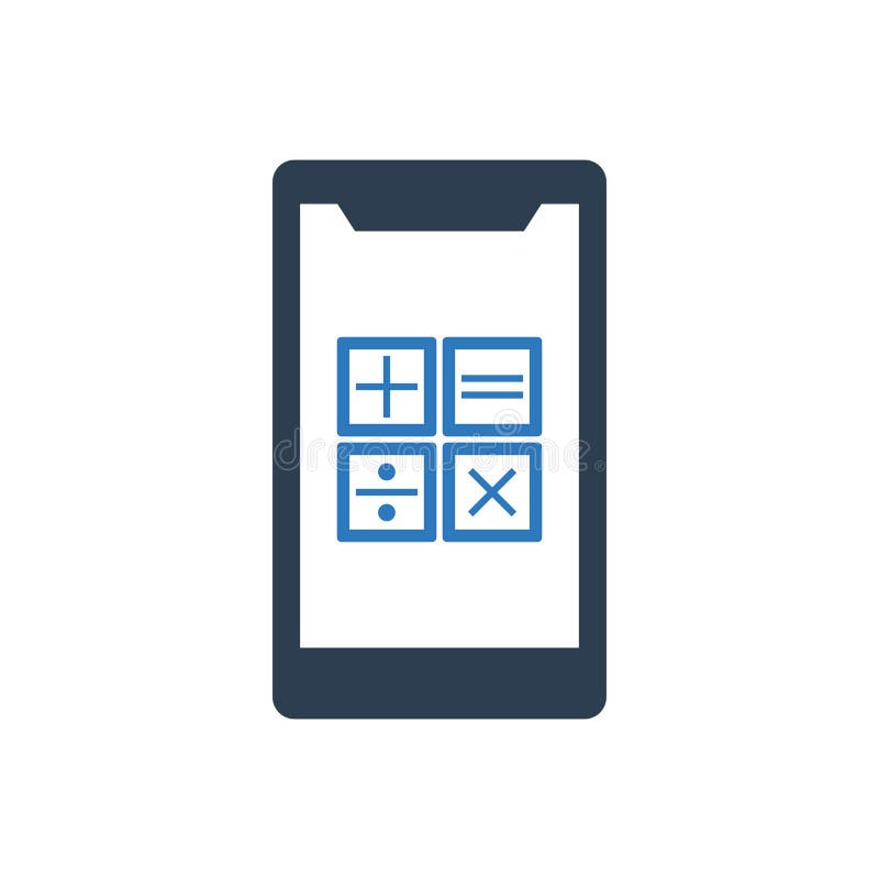 Mobile Calculator Icon stock illustration. Illustration of mathematics ...