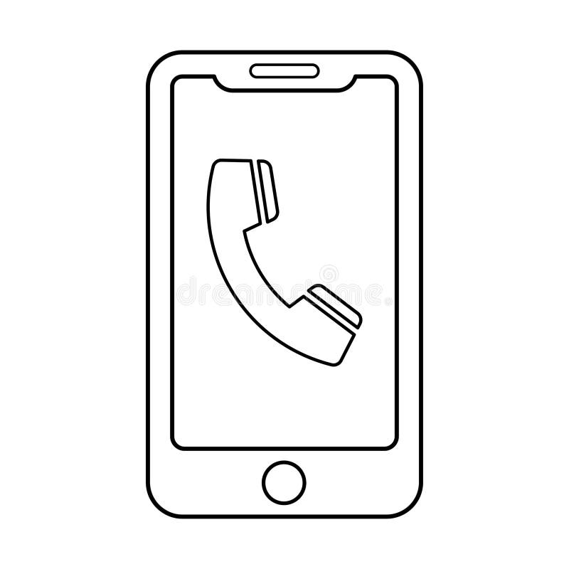 Mobile Call Icon Line Vector Graphics Stock Vector - Illustration of ...
