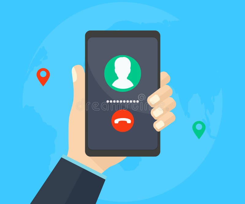 Mobile Call Screen, Call Screen Smartphone Interface Logo Design. Web ...