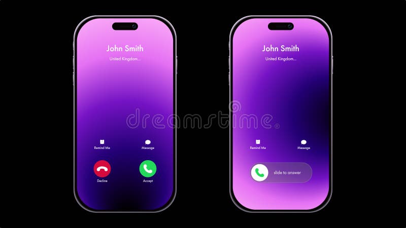 Mockup Incoming Call, Voicemail Screen, Smartphone Interface Vector ...