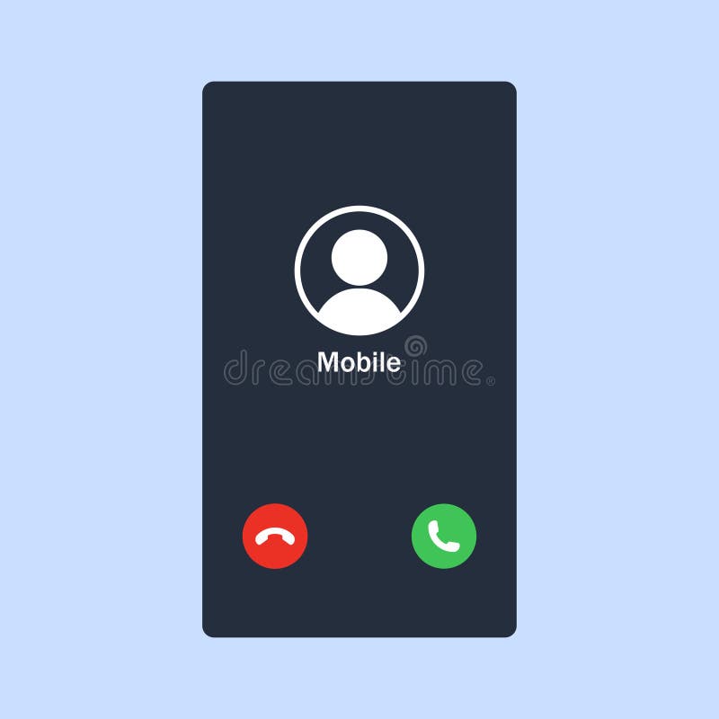 Mobile Call Screen Template. Smartphone Interface Vector Illustration ...