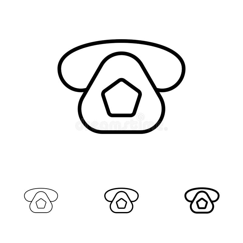 Mobile, Call, Telephone, Phone Bold and Thin Black Line Icon Set Stock ...