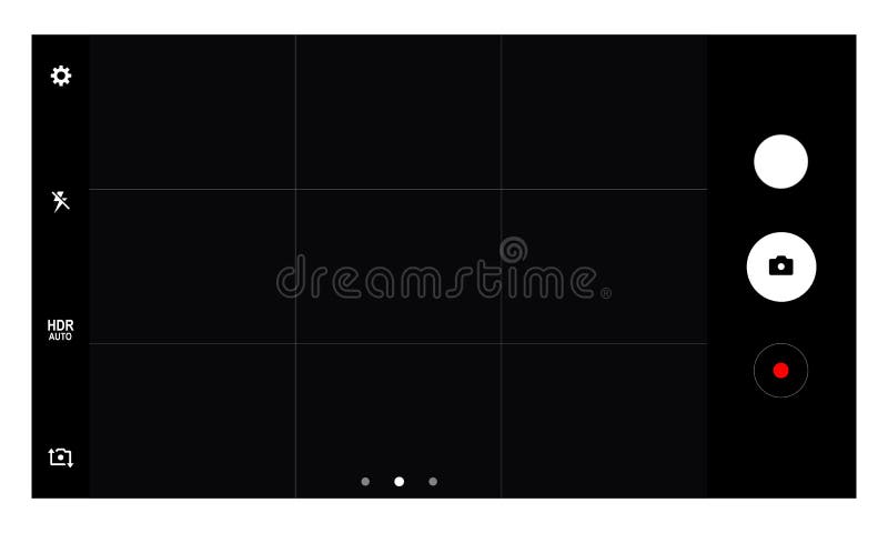 Mobile Camera App Screen Template. Mobile Phone with Camera Interface ...