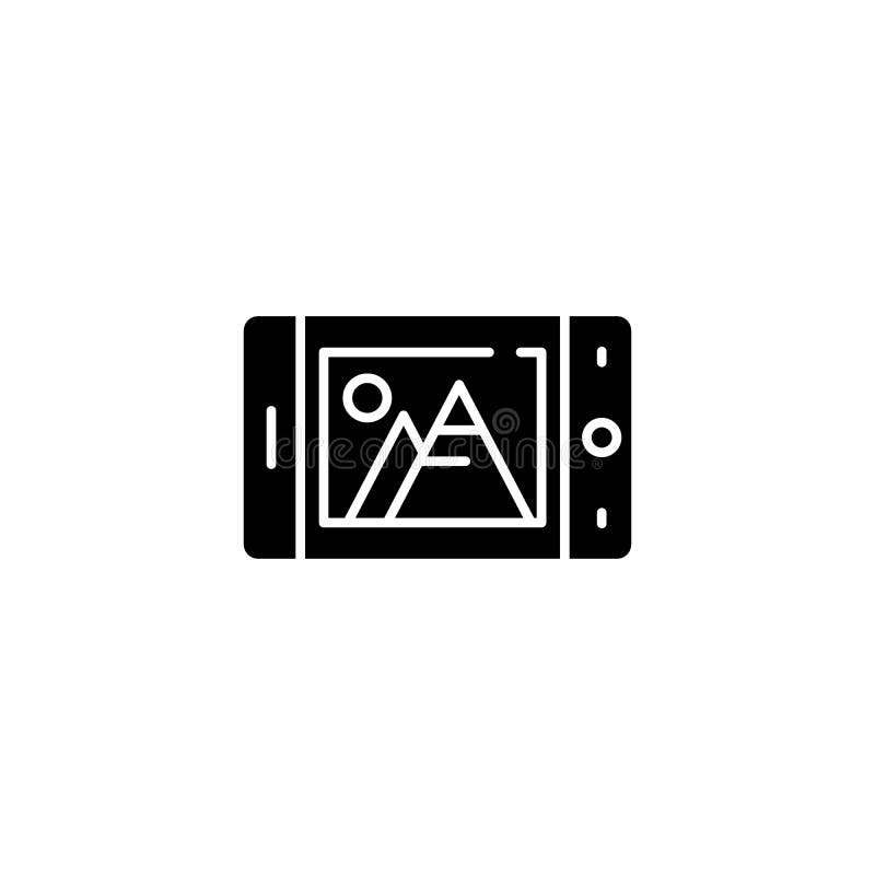 Mobile Camera Black Icon Concept. Mobile Camera Flat Vector Symbol ...