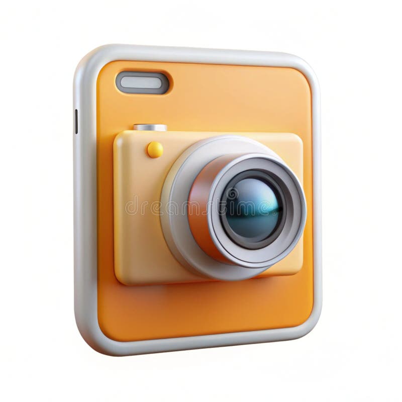 Mobile camera 3D icon stock illustration. Illustration of multimedia ...