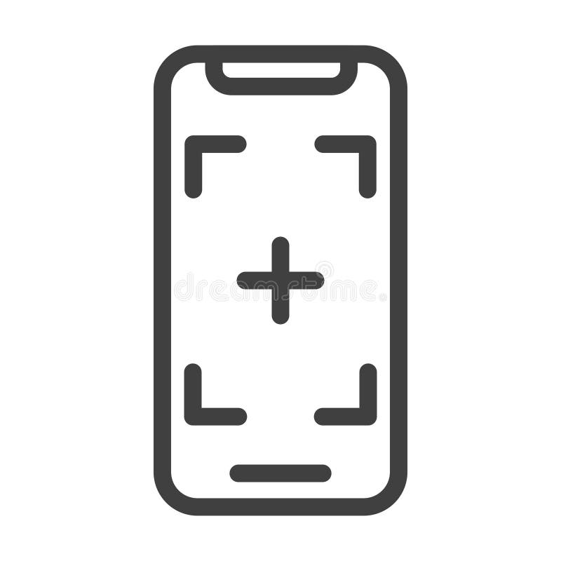 Mobile Camera Icon Logo with Outline Stroke Vector Design Stock Vector ...