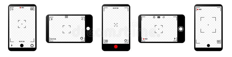 Mobile Camera Interface with Digital Zoom and Frame Options. Stock ...