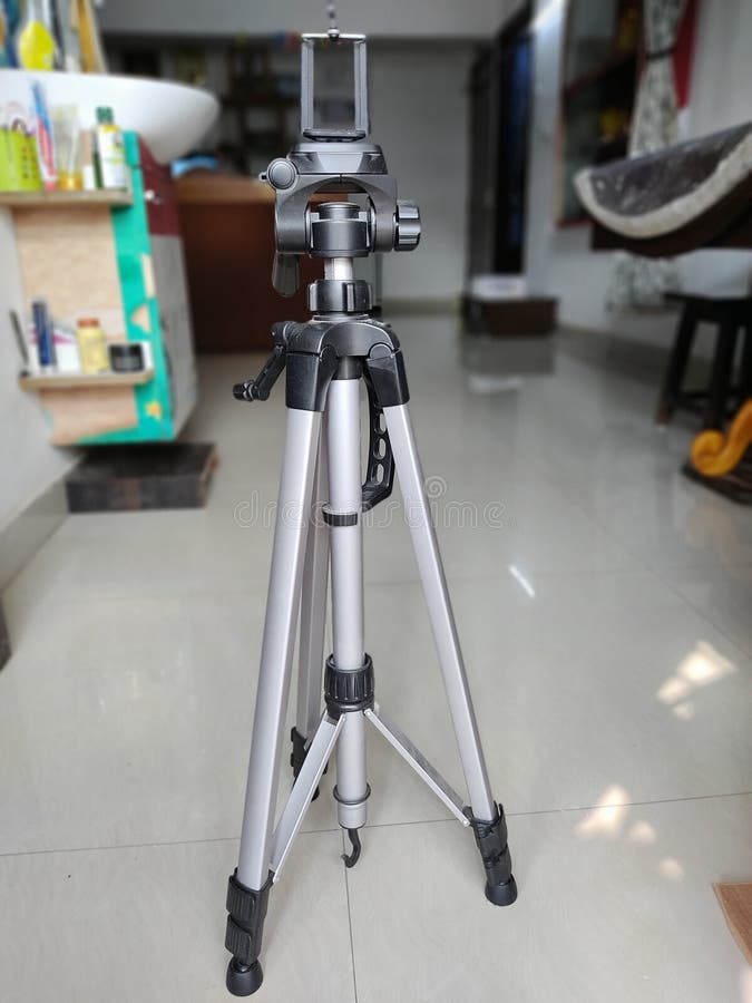 Mobile and Camera Stand Kept at Floor at Low Height Stock Photo - Image ...