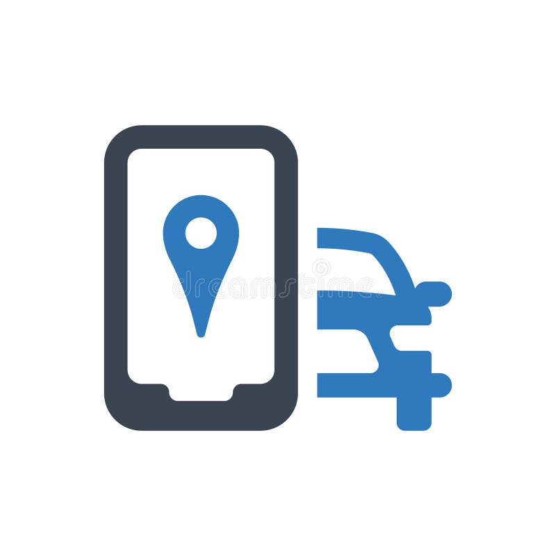 Mobile Car Navigation App Icon Stock Vector - Illustration of icon ...