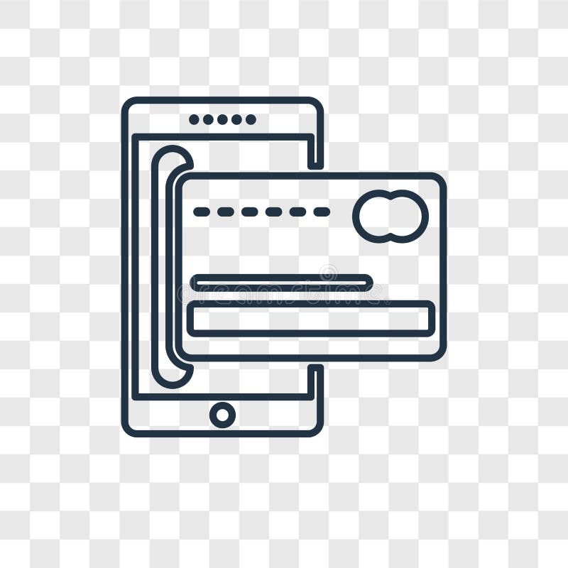 Mobile Card Concept Vector Linear Icon Isolated on Transparent B Stock ...