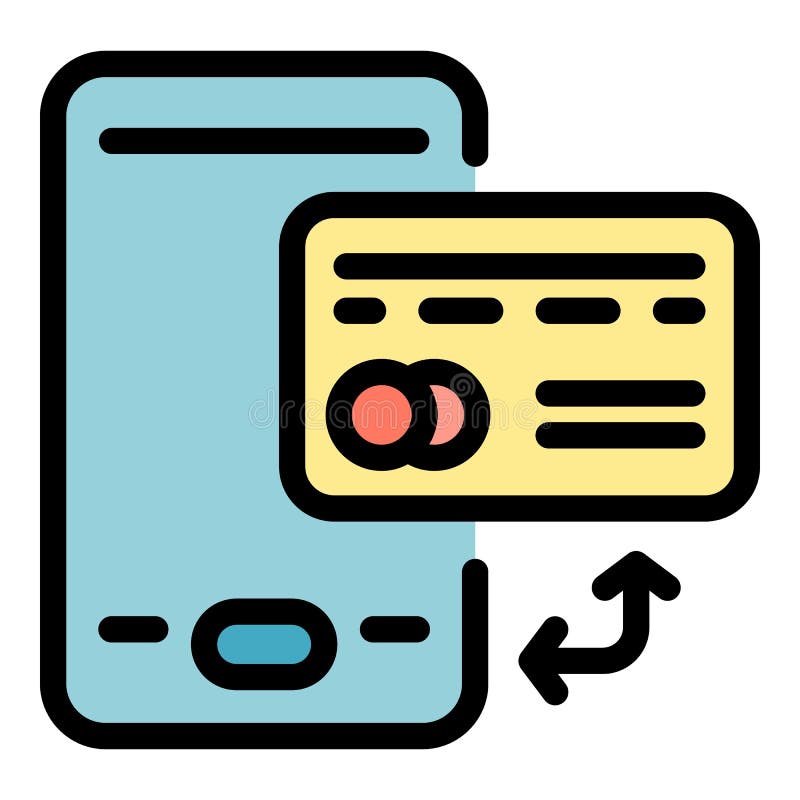 Mobile and Card Icon Color Outline Vector Stock Vector - Illustration ...