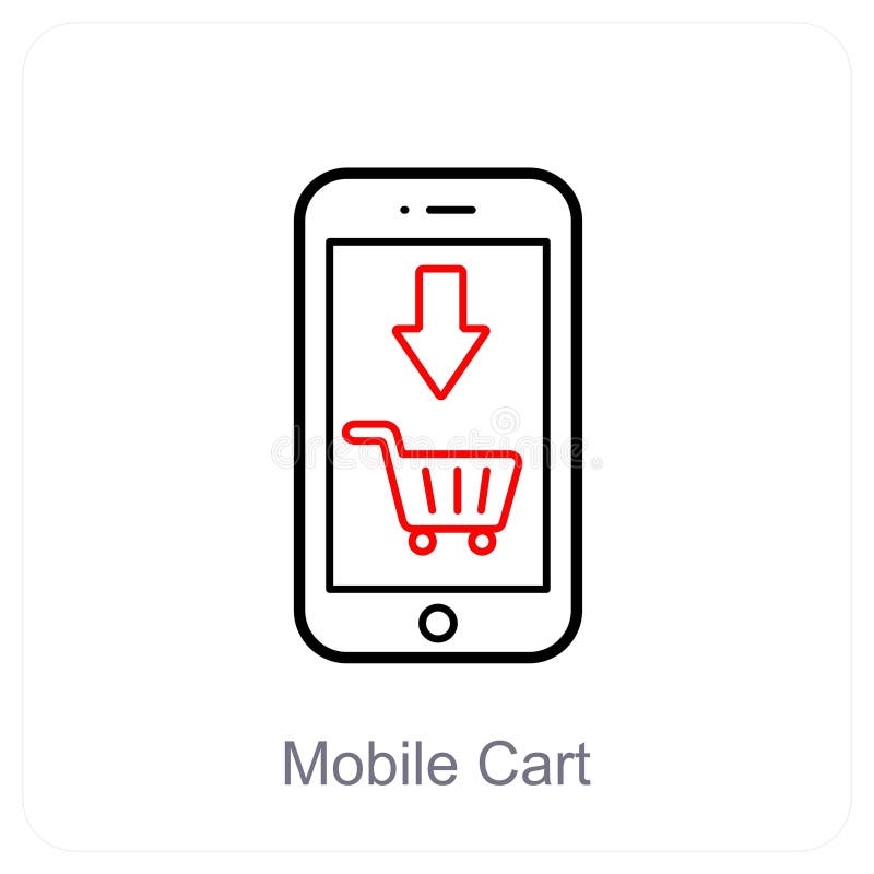 Mobile Cart Payment Icon Concept Stock Vector - Illustration of vector ...