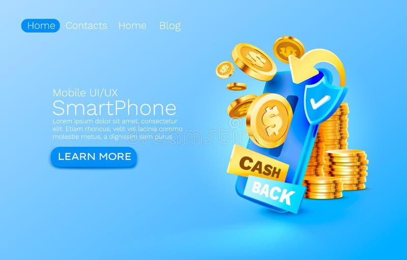 Mobile Cash Back Service, Financial Payment Smartphone Screen, Buying ...