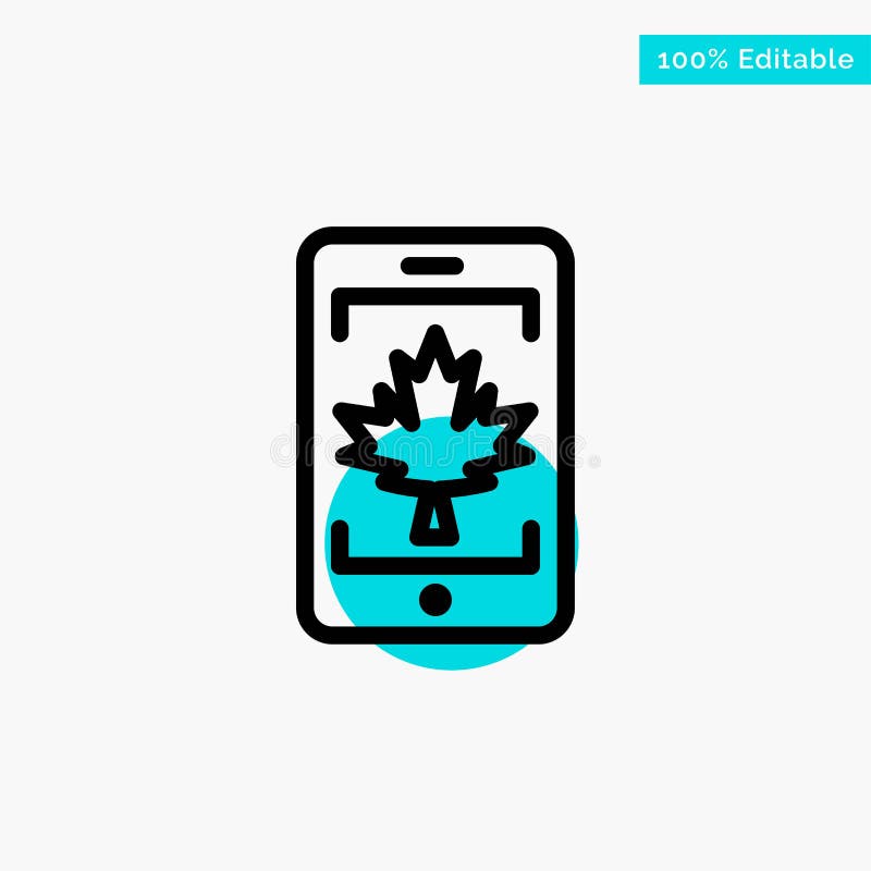 Mobile, Cell, Canada, Leaf Turquoise Highlight Circle Point Vector Icon ...