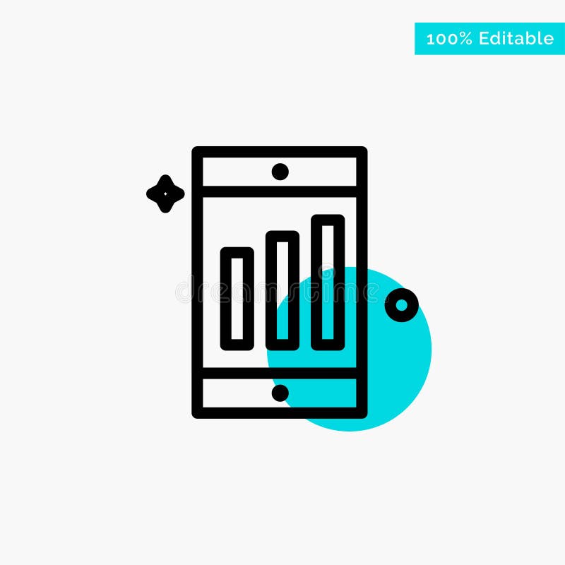Mobile, Cell, Chart Turquoise Highlight Circle Point Vector Icon Stock ...