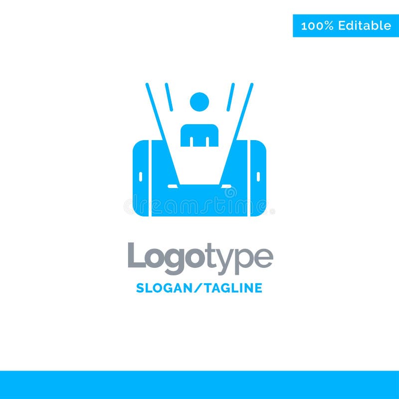 Mobile, Cell, Man, Technology Blue Solid Logo Template. Place for ...