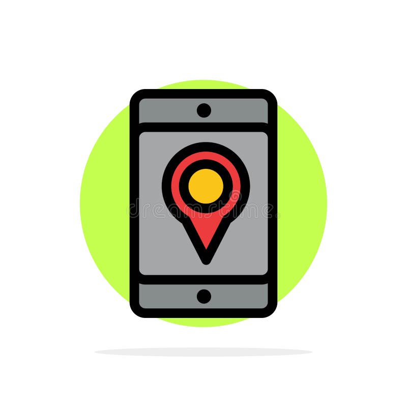 Mobile, Cell, Map, Location Abstract Circle Background Flat Color Icon ...