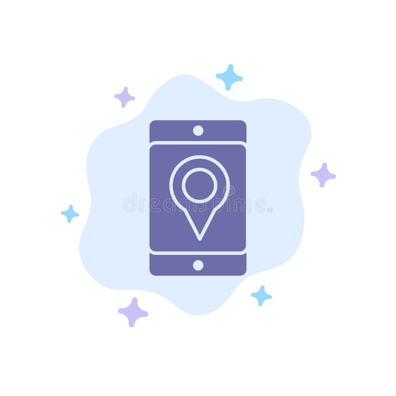 Mobile, Cell, Map, Location Blue Icon on Abstract Cloud Background ...