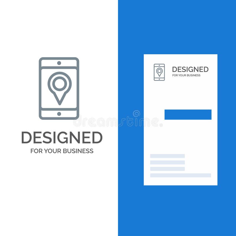 Mobile, Cell, Map, Location Grey Logo Design and Business Card Template ...