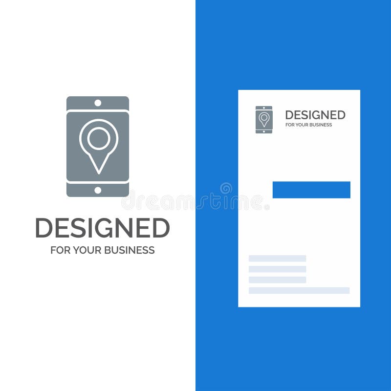 Mobile, Cell, Map, Location Grey Logo Design and Business Card Template ...