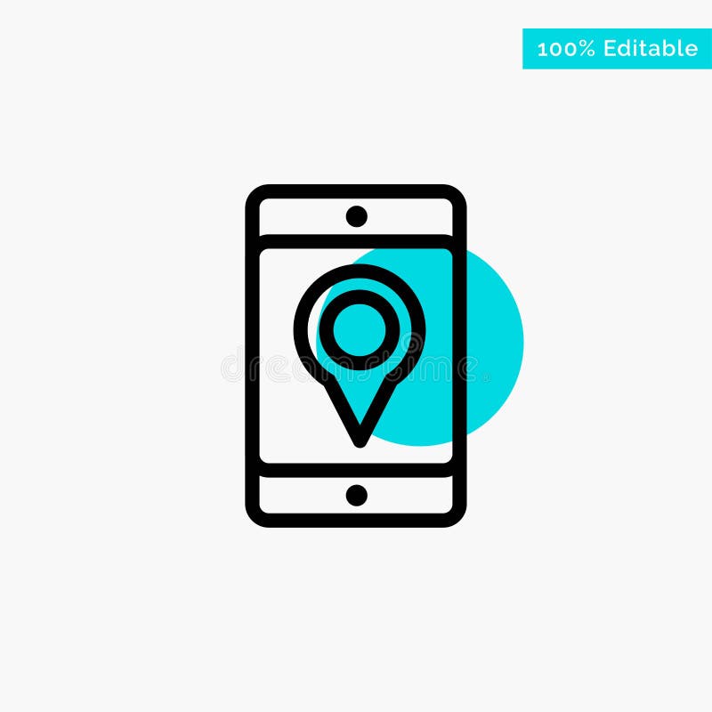 Mobile, Cell, Map, Location Turquoise Highlight Circle Point Vector ...