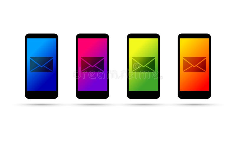 Envelope on an Mobile Cell Phone Stock Vector - Illustration of ...