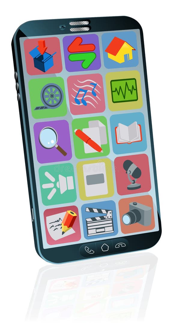 Mobile or Cell Phone Illustration Stock Vector - Illustration of ...