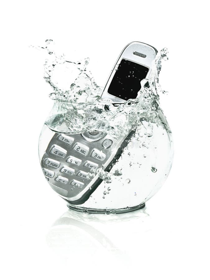 Mobile Cell Phone in Water Aquarium Stock Photo - Image of eletronic ...