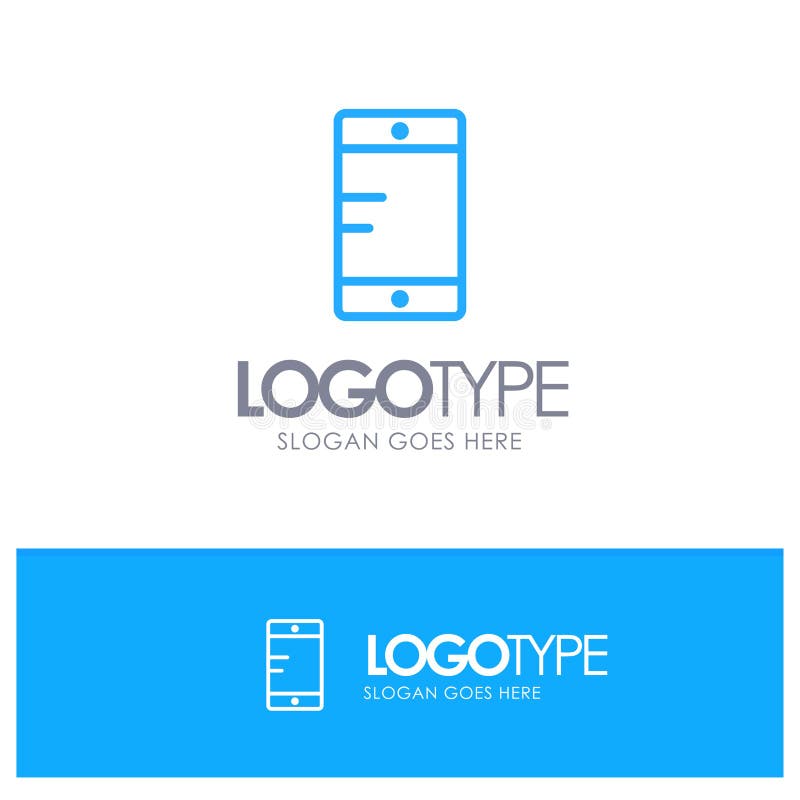 Mobile, Cell, School Blue Outline Logo Place for Tagline Stock Vector ...